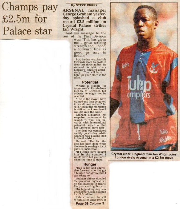 21 Years Ago: Ian Wright Signs For Arsenal | angryofislington