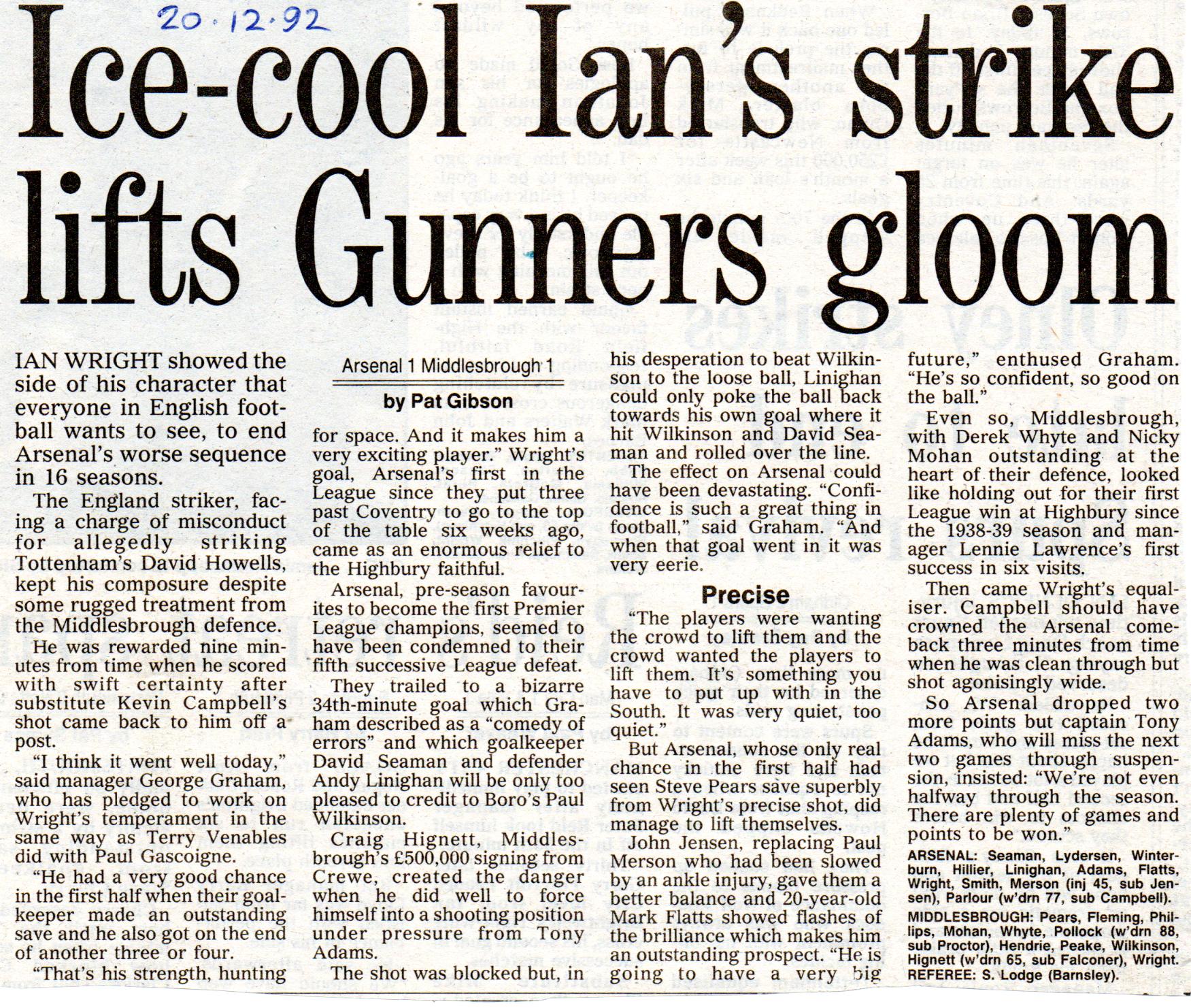 Arsenal History: 20 Years Ago, Our Worst Run For 16 Years ...