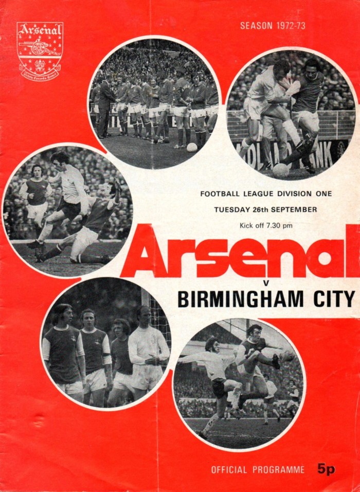 History of the Arsenal Programme – 1972-73 Season | angryofislington